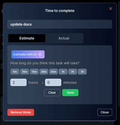 Time tracking | docs